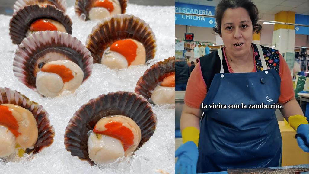 Cloti, pescadera gallega, explica cómo distinguir entre vieiras ...